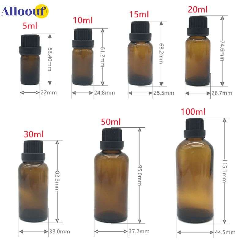 Euro Dropper Bottles with Cap "DIN18" - Alloouf - Glass Dropper